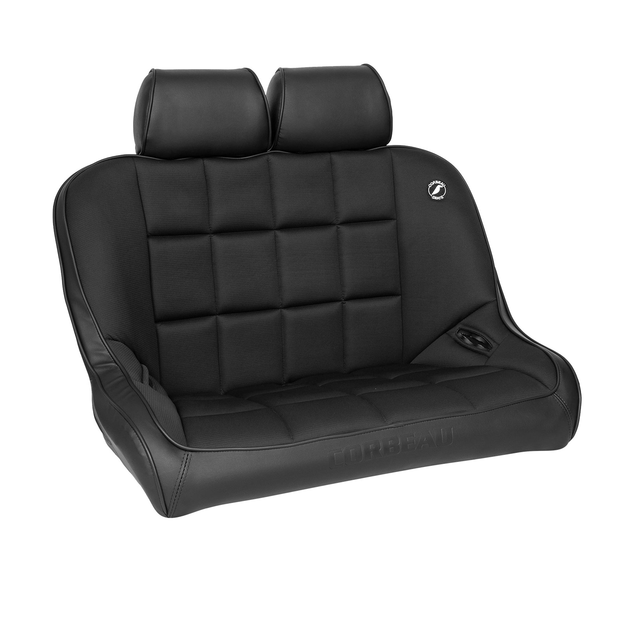 Baja Bench 36 Inch Black Vinyl/Cloth w/ Headrests – Corbeau
